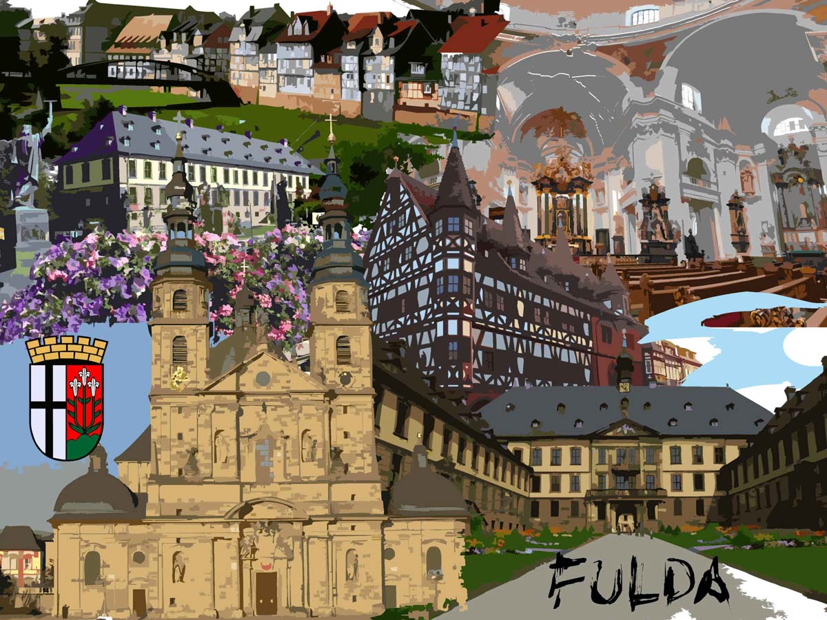 Fulda Collage | Fulda Bild | Stadtansicht auf Leinwand kaufen – Galerie ...